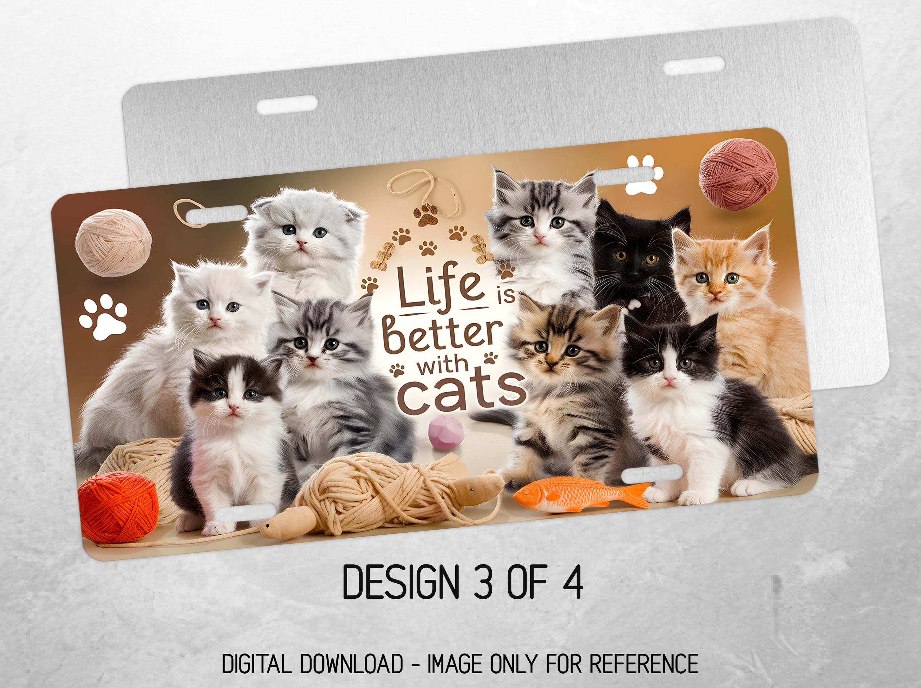 Life is Better With Cats License Plate PNG Bundle Cat Lover License ...