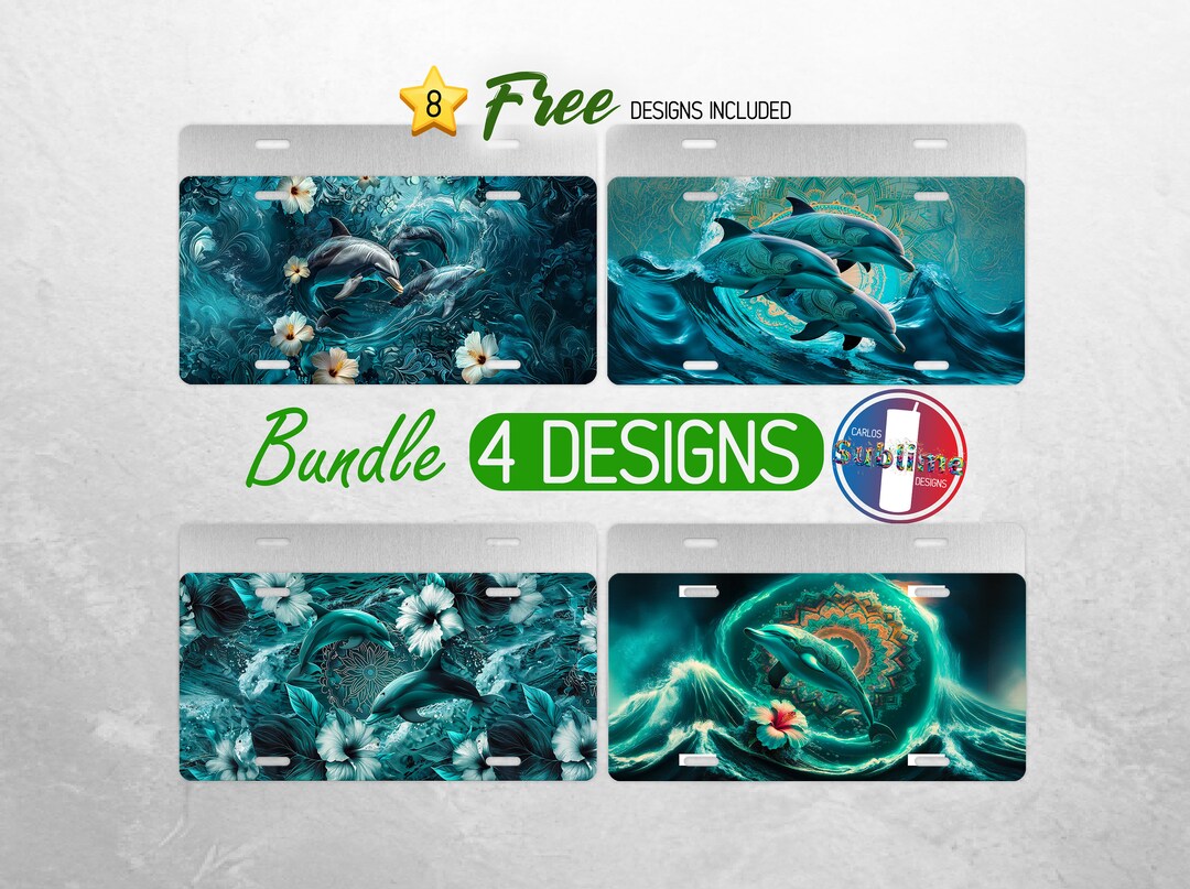 Cute Dolphin License Plate PNG Ocean Beach License Plate Design ...