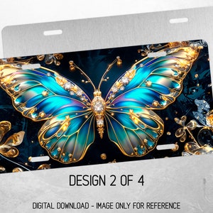 Stunning Butterfly License Plate PNG Steampunk Butterfly License Plate ...