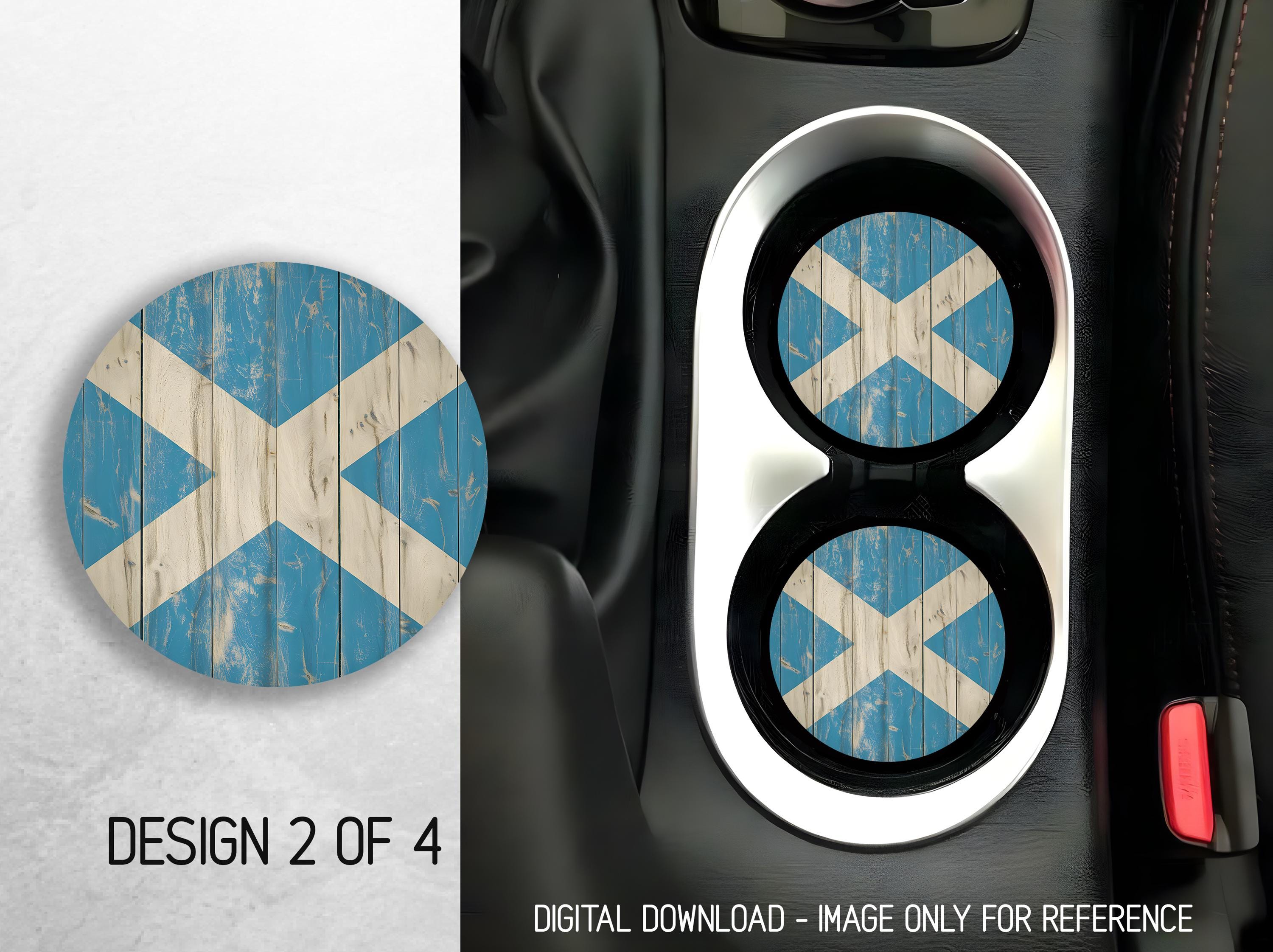 Scotland Car Coaster PNG Bundle Scotland Flag Car Coaster Sublimation ...