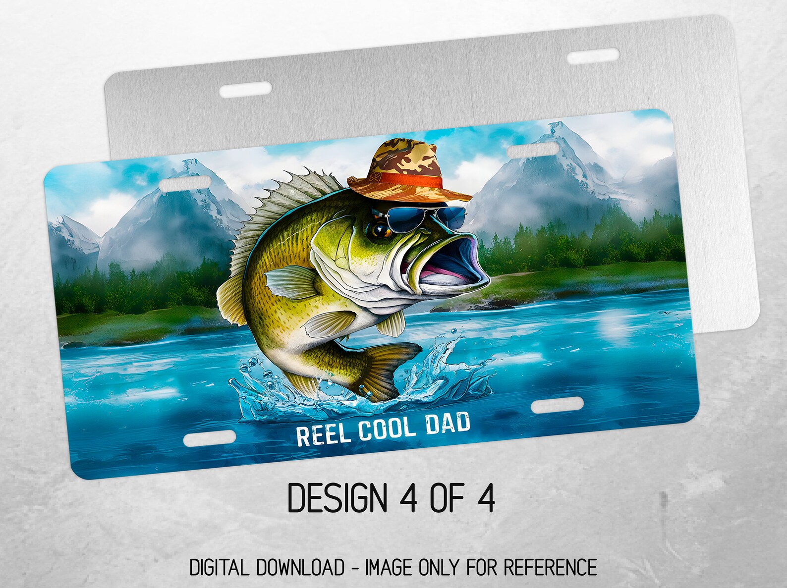 Reel Cool Dad License Plate PNG Fishing Father's Day License Plate ...