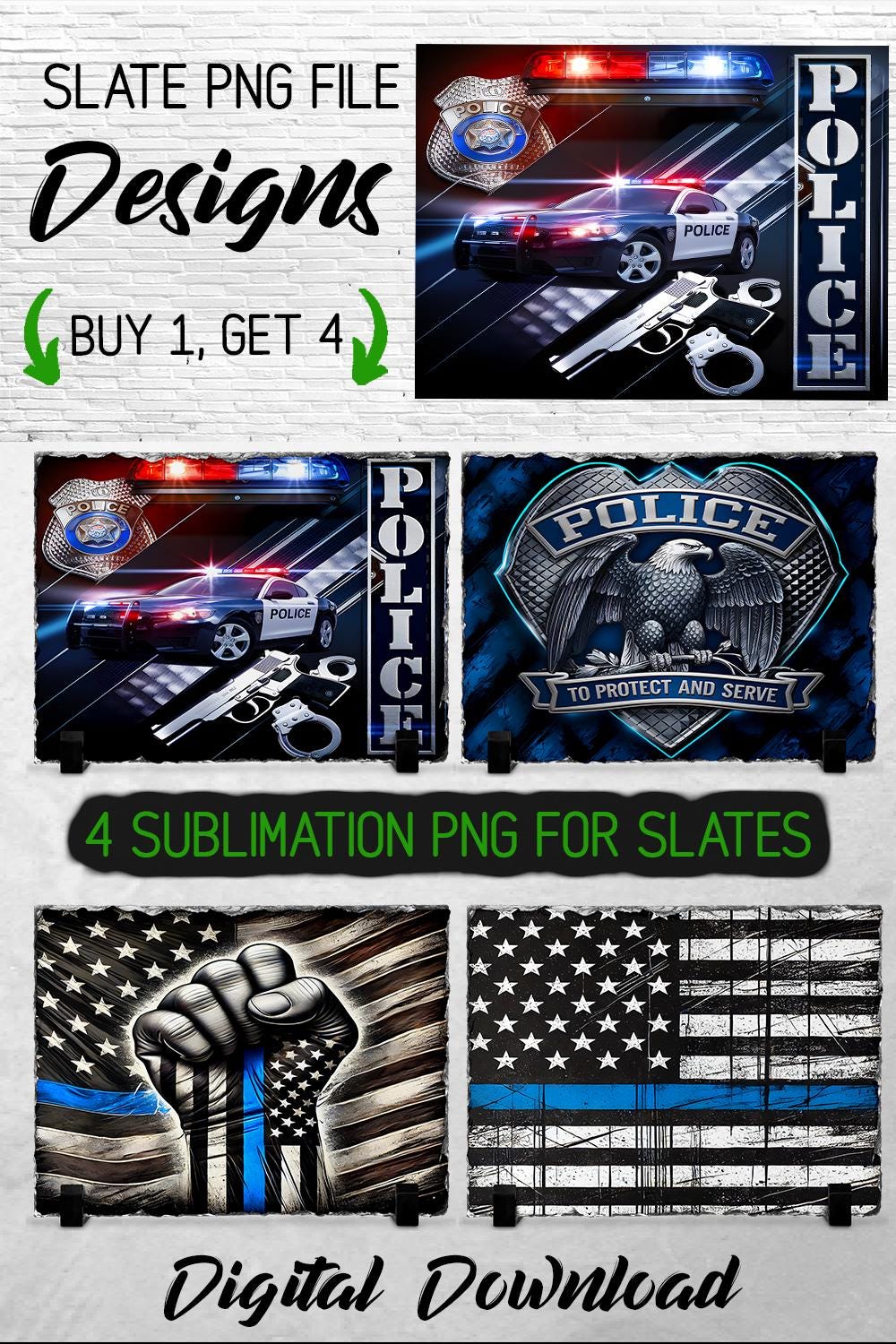 Police Slate PNG Police Officer Slate File Bundle Sublimation Designs ...