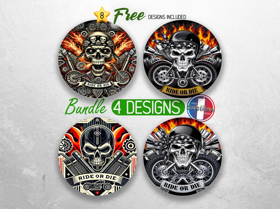 Motorcycle Car Coaster PNG Bundle Ride or Die Coaster Png Sublimation ...