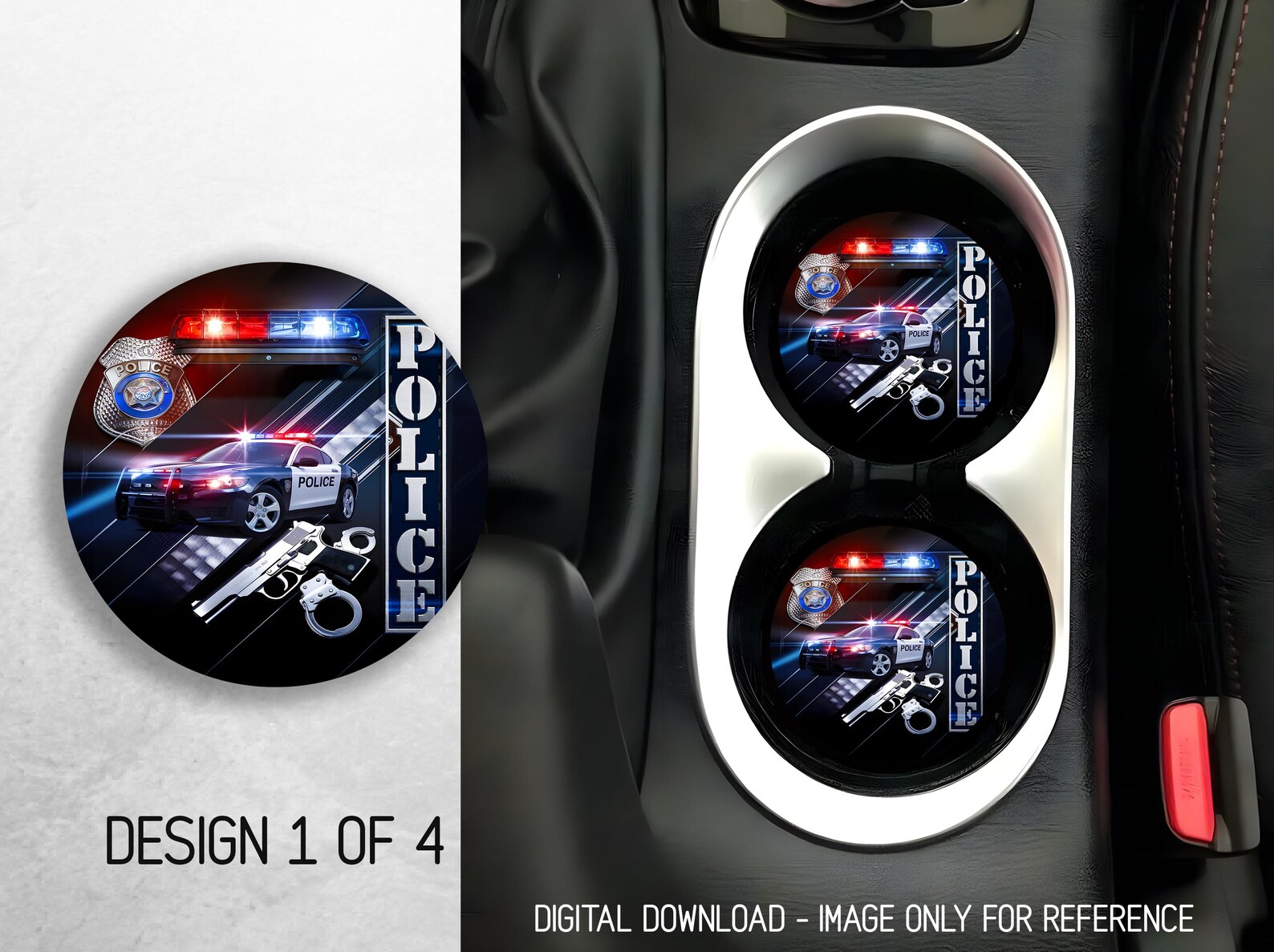 Police Car Coaster PNG Bundle Police Officer Car Coaster Sublimation ...