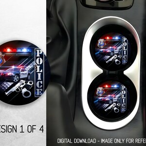 Police Car Coaster PNG Bundle Police Officer Car Coaster Sublimation ...