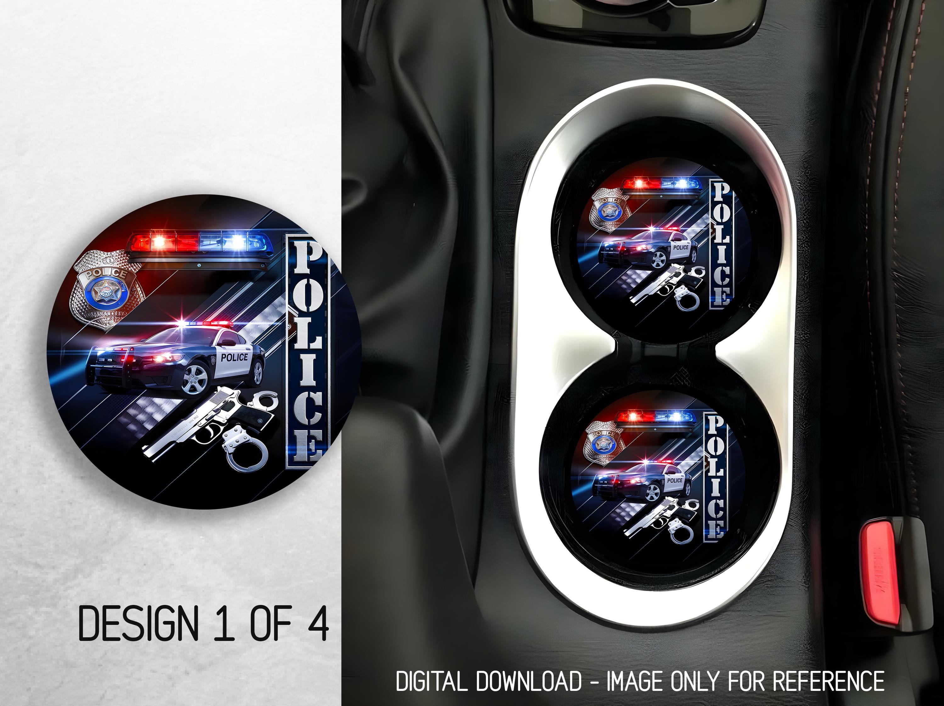 Police Car Coaster PNG Bundle Police Officer Car Coaster Sublimation ...