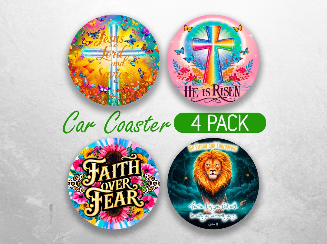 Faith Christian Car Coaster PNG Bible Verse Car Coaster Sublimation ...