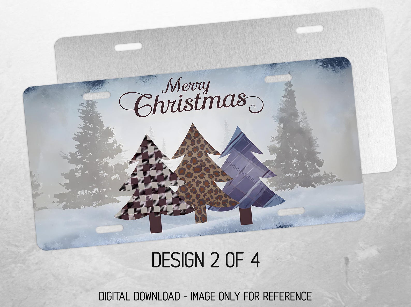 Christmas Tree License Plate PNG Bundle Merry Christmas License Plate ...