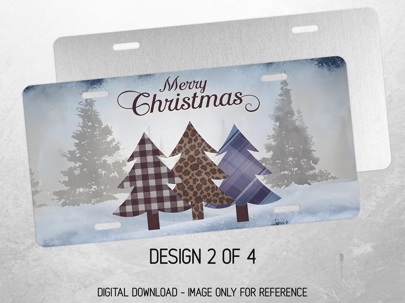 Christmas Tree License Plate PNG Bundle Merry Christmas License Plate ...