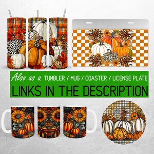 Fall Pumpkin License Plate PNG Sunflower Fall License Plate Design ...