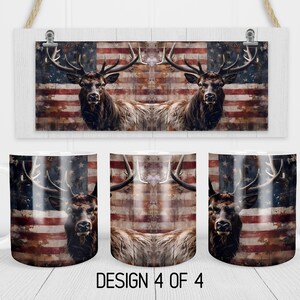 Bull Elk Mug Wrap PNG Deer Hunting 11oz and 15oz Mug Sublimation Design ...