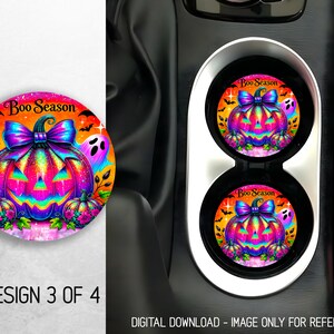 Boo Season Car Coaster PNG Bundle Pink Halloween Coaster Png ...