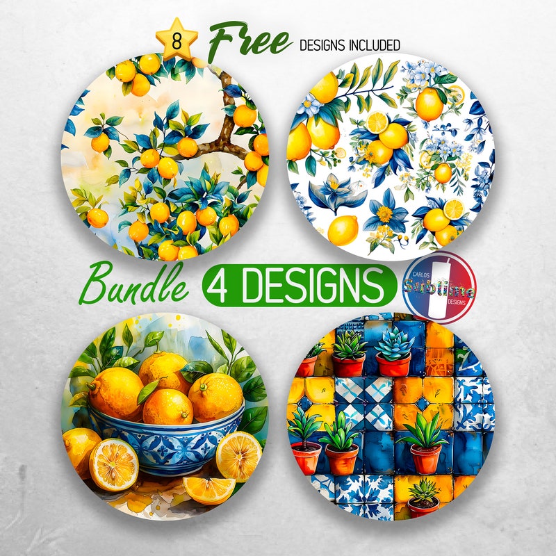 Lemon Coasters - Etsy