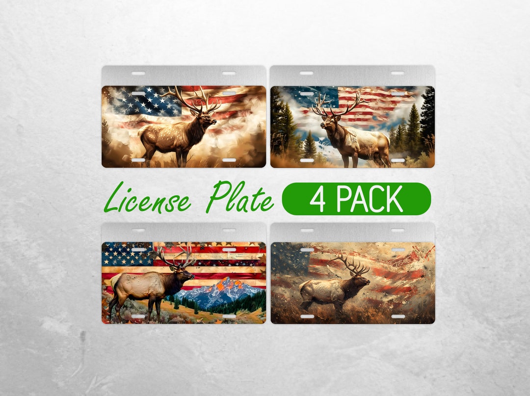 Bull Elk License Plate PNG Deer Hunting License Plate Design American ...