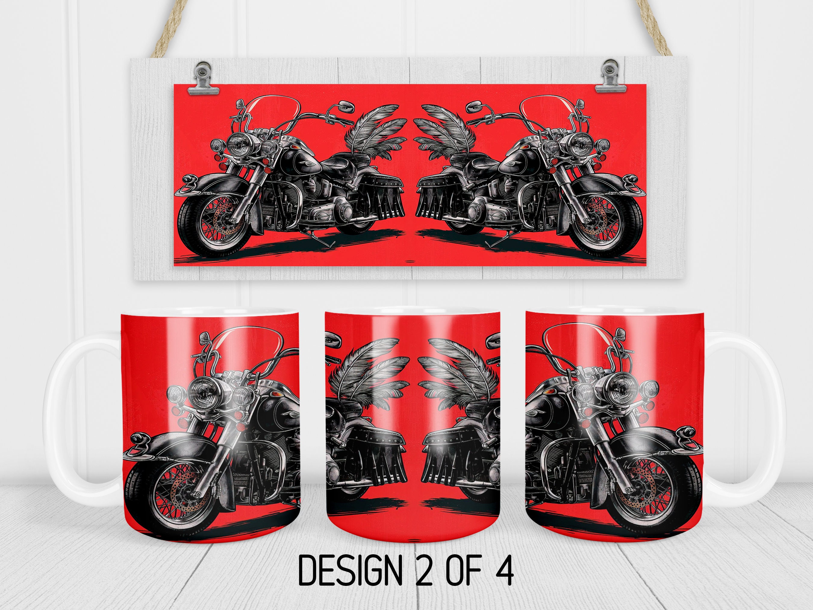 Vintage Motorcycle Mug Wrap PNG Bundle Man Classic Motorcycle 11oz and ...