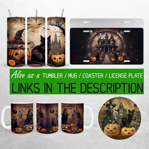 Retro Halloween License Plate PNG Spooky Black Cat License Plate Design ...