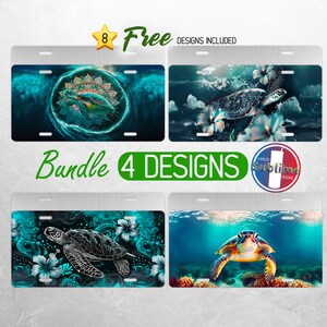 Sea Turtle License Plate PNG Ocean Beach License Plate Design Hibiscus ...