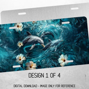 Cute Dolphin License Plate PNG Ocean Beach License Plate Design ...