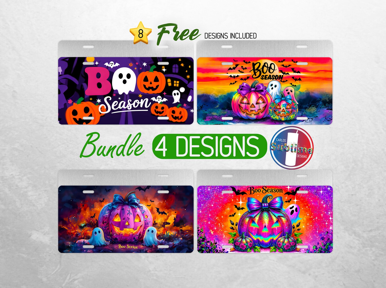Boo Season License Plate PNG Pink Halloween License Plate Design ...