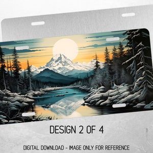 Mountain License Plate PNG Bundle Outdoor License Plate Design ...