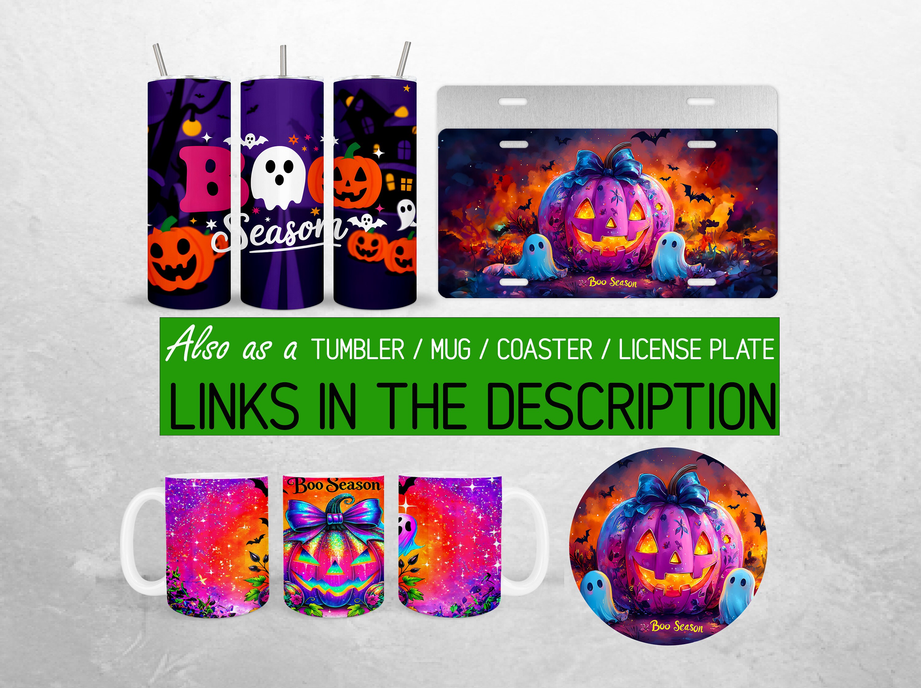 Boo Season License Plate PNG Pink Halloween License Plate Design ...