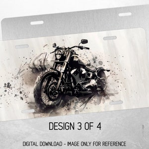 Vintage Motorcycle License Plate PNG Man Classic Motorcycle License ...