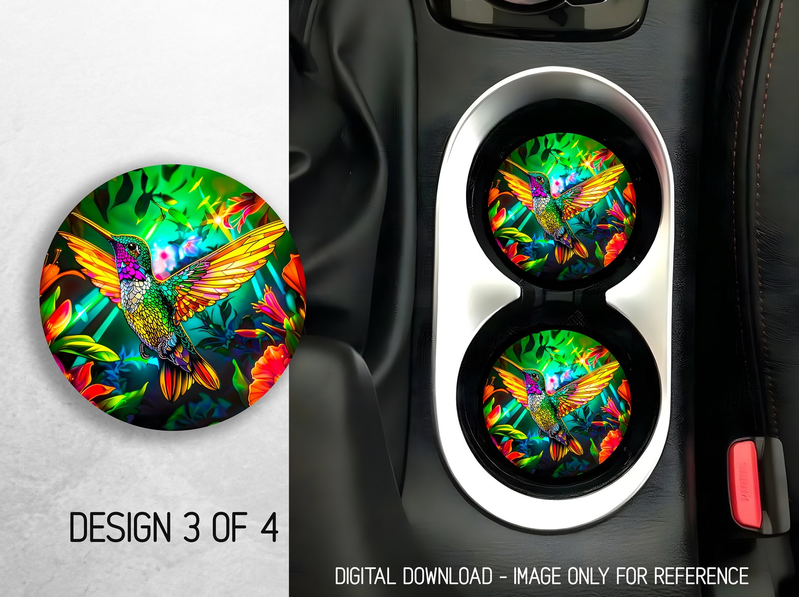 Car Coaster PNG Hummingbird Car Coaster Sublimation Designs Humming ...