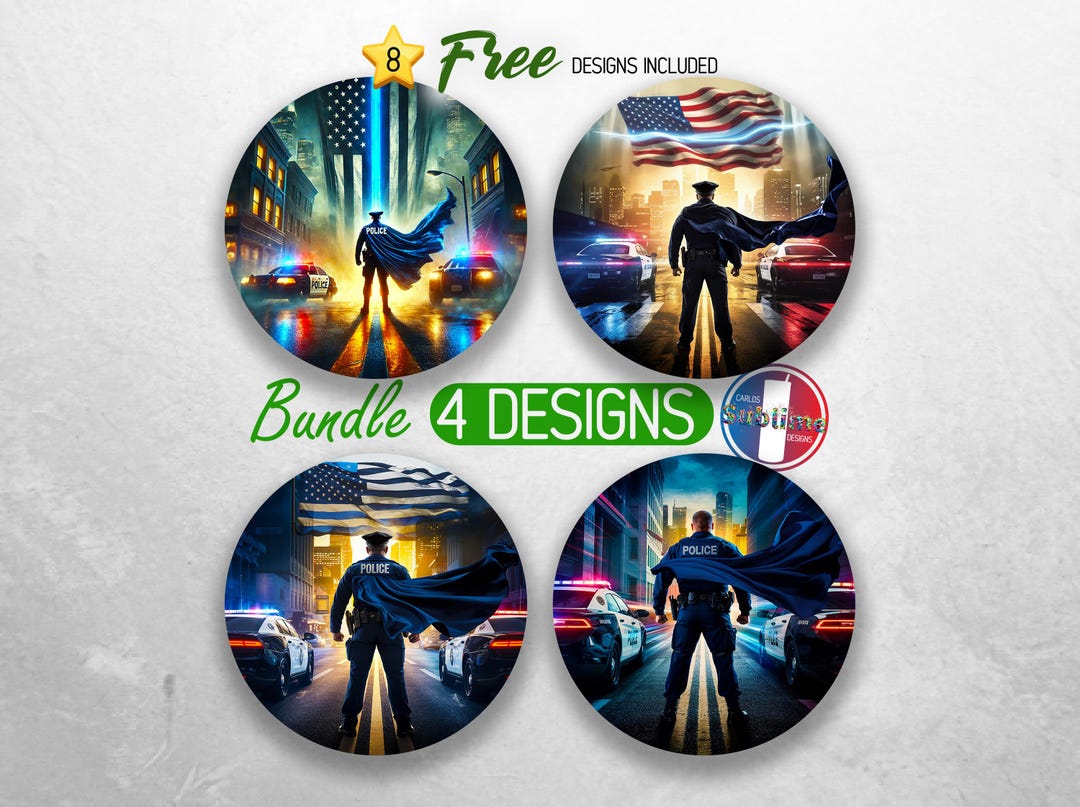 Super Hero Police Car Coaster PNG Bundle Police Officer Car Coaster ...