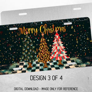 Christmas Tree License Plate PNG Bundle Merry Christmas License Plate ...