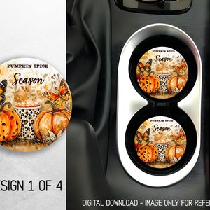 Fall Pumpkins Car Coaster PNG Bundle Pumpkin Season Coaster Png ...