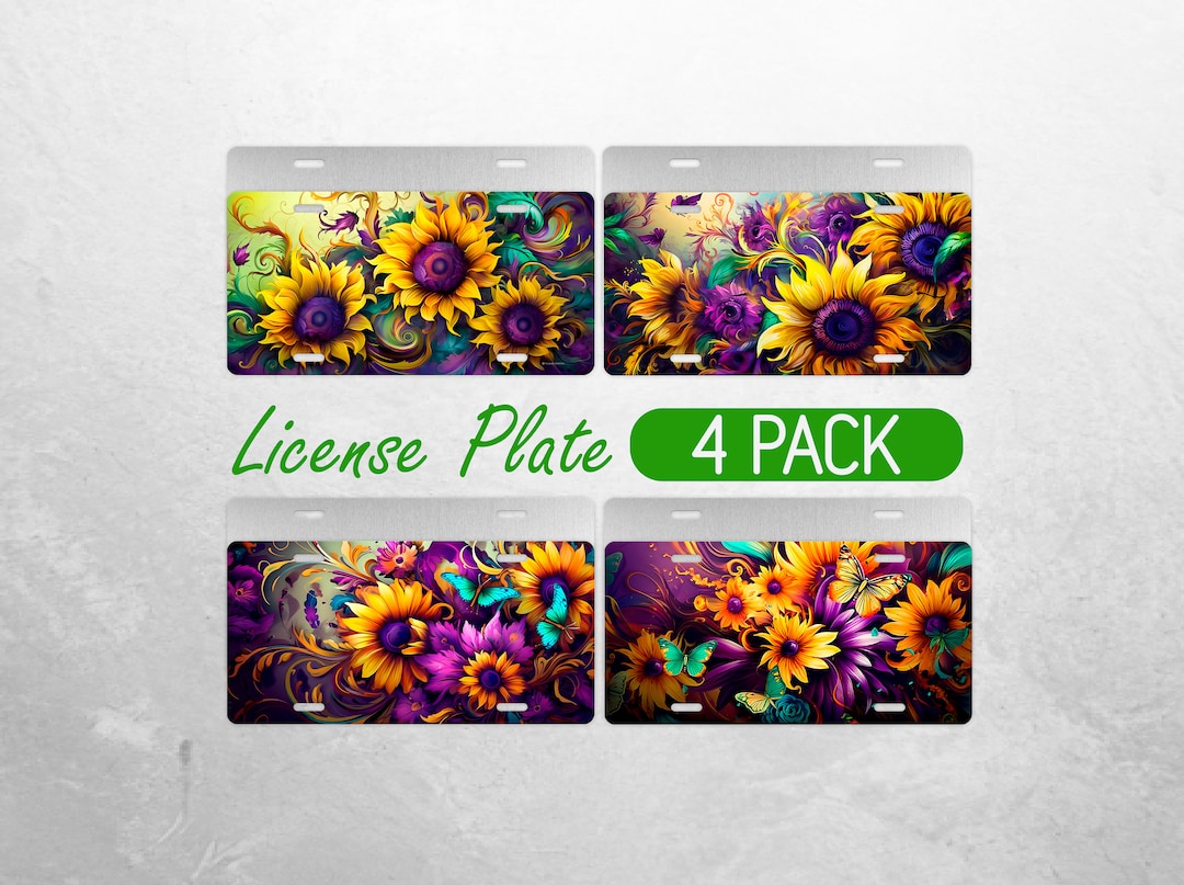 Sunflower License Plate PNG Colorful Mardi Gras License Plate Design ...