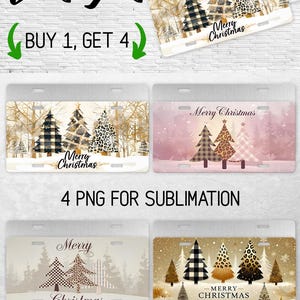 Christmas Tree License Plate PNG Bundle Merry Christmas License Plate ...