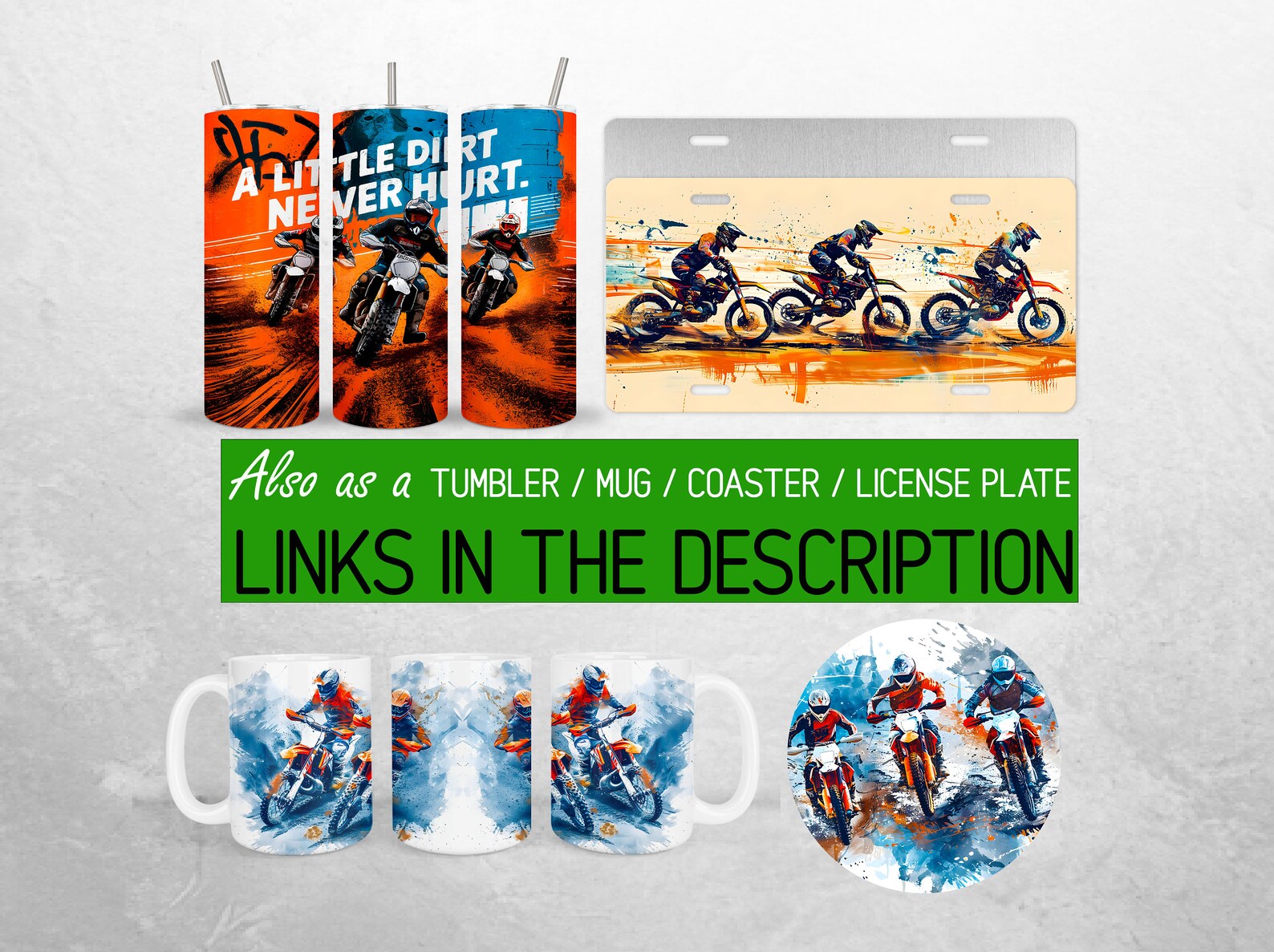 Motocross Dirt Bike Car Coaster PNG Little Dirt Never Hurt Car Coaster ...