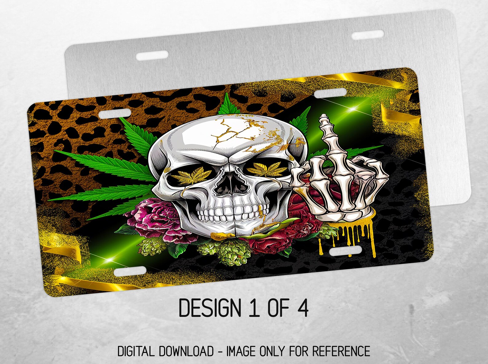Funny Skull Weed License Plate PNG Bundle Cannabis Marijuana License ...