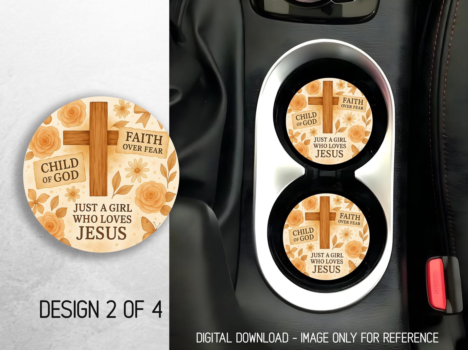Child of God Christian Boho Car Coaster PNG Bundle God Bible Verse ...