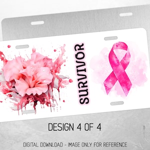 Breast Cancer License Plate PNG Bundle Cancer Awareness License Plate ...