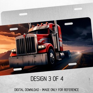 Semi Truck License Plate PNG USA Flag Truck Driver License Plate Design ...