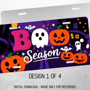 Boo Season License Plate PNG Pink Halloween License Plate Design ...