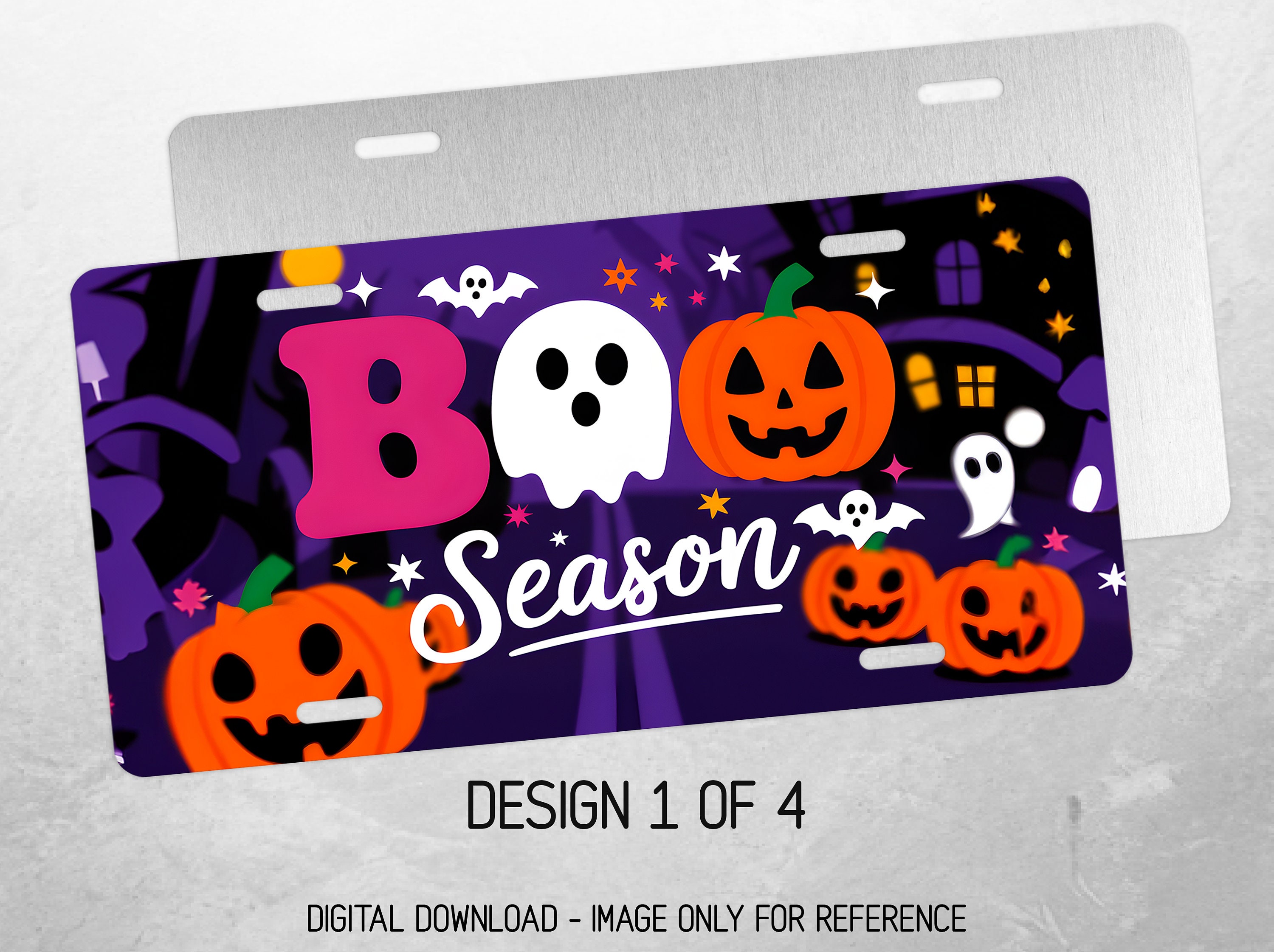 Boo Season License Plate PNG Pink Halloween License Plate Design ...