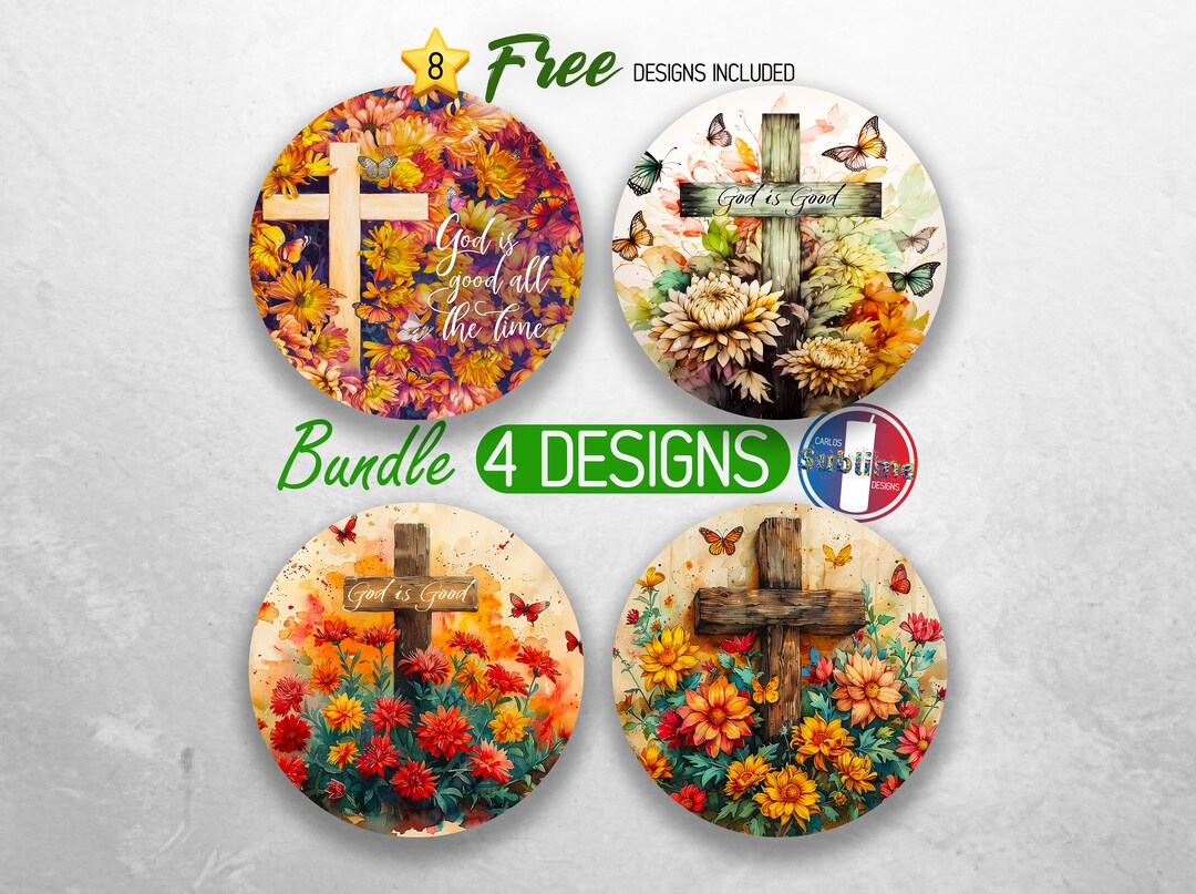 God is Good All the Time Car Coaster PNG Bundle Faith Christian Coaster ...