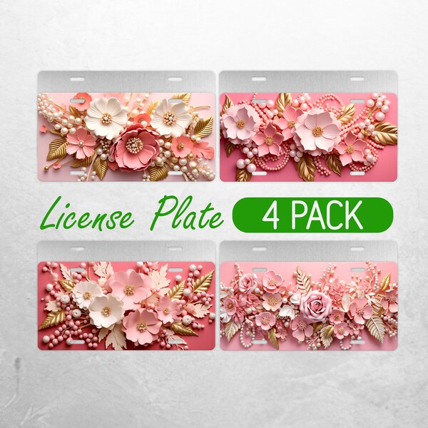 3d Pink License Plate - Etsy