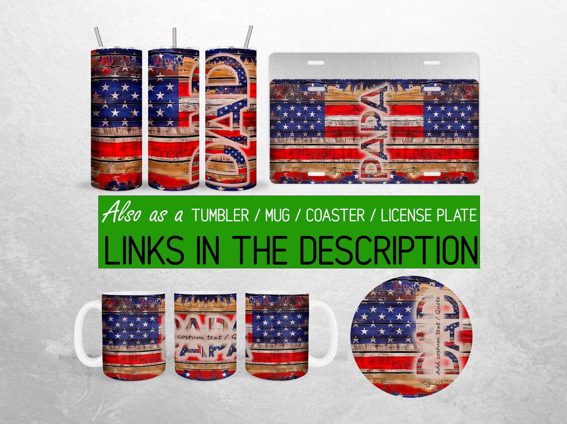 USA Papa Dad License Plate PNG Fathers Day License Plate Design Add ...
