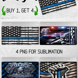 Police License Plate PNG Bundle Police Officer License Plate Design USA ...