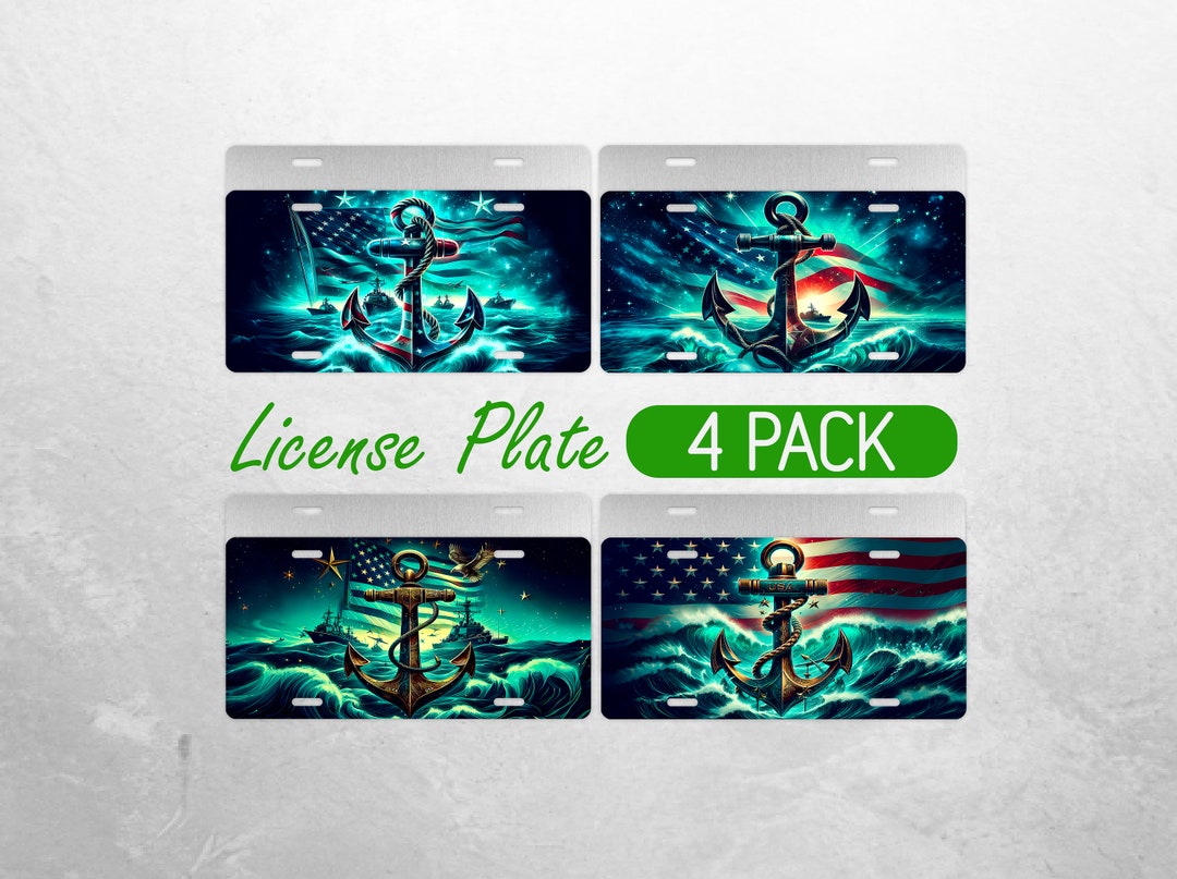 Navy Anchor License Plate PNG USA Flag Military License Plate Design ...