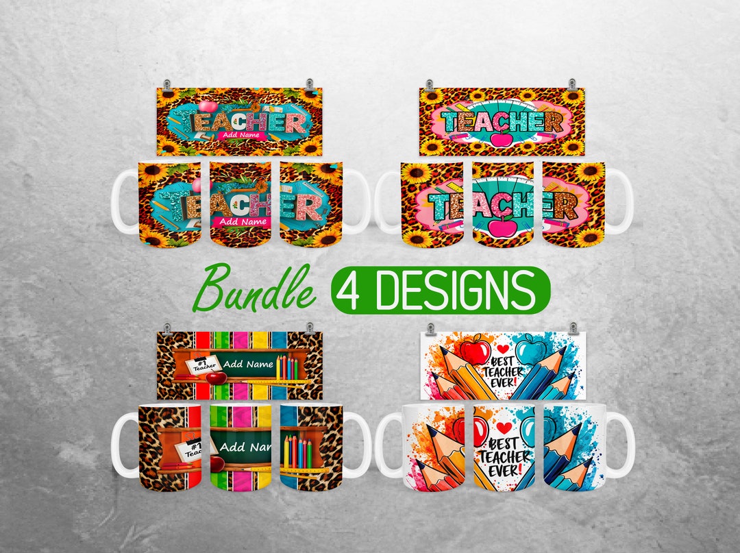 School Teacher Mug Wrap PNG Personalized Teacher Mug PNG 11oz and 15oz ...