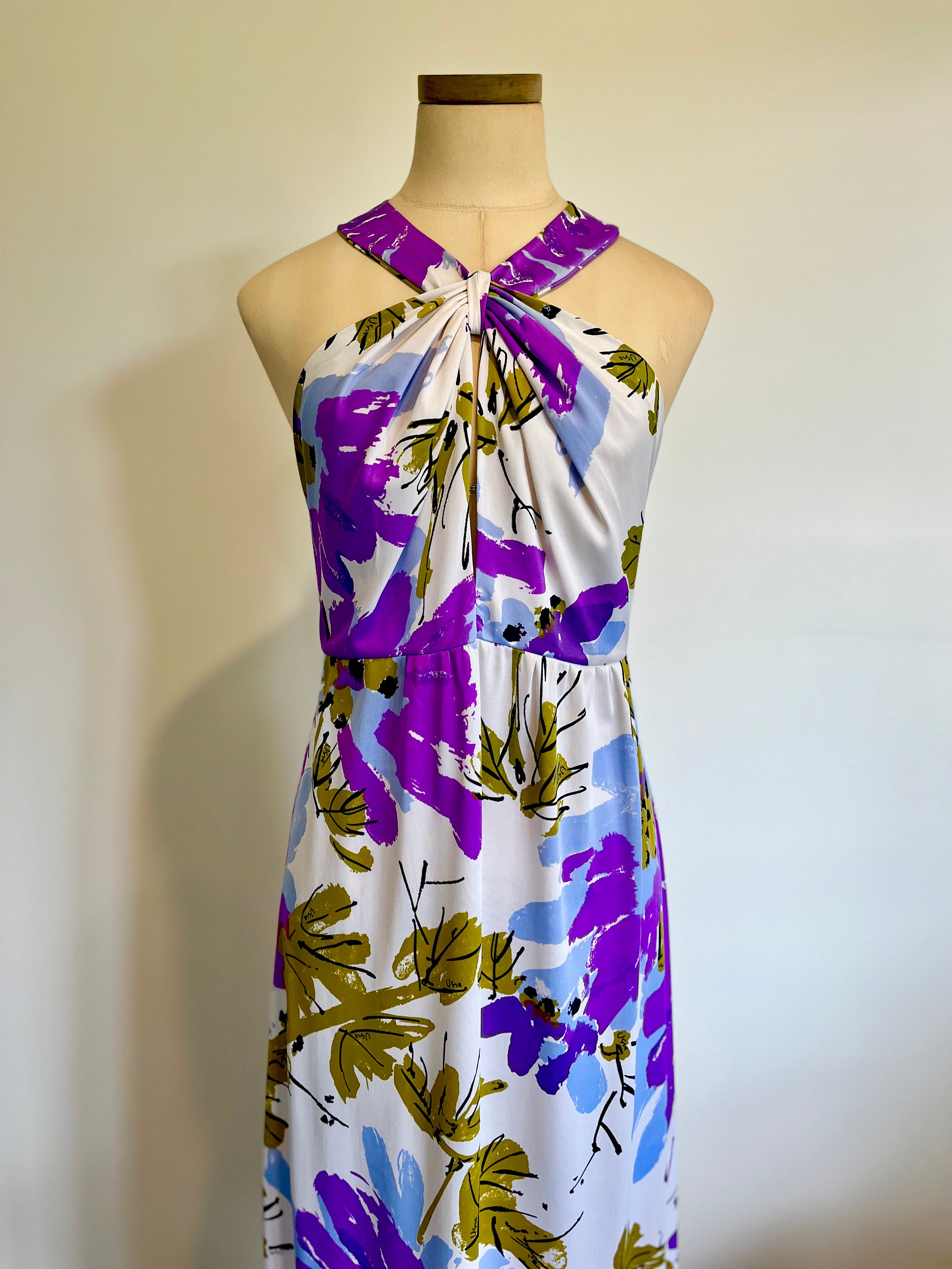 Original 60's 70's Vera Neumann Print Maxi Slip Dress. - Etsy