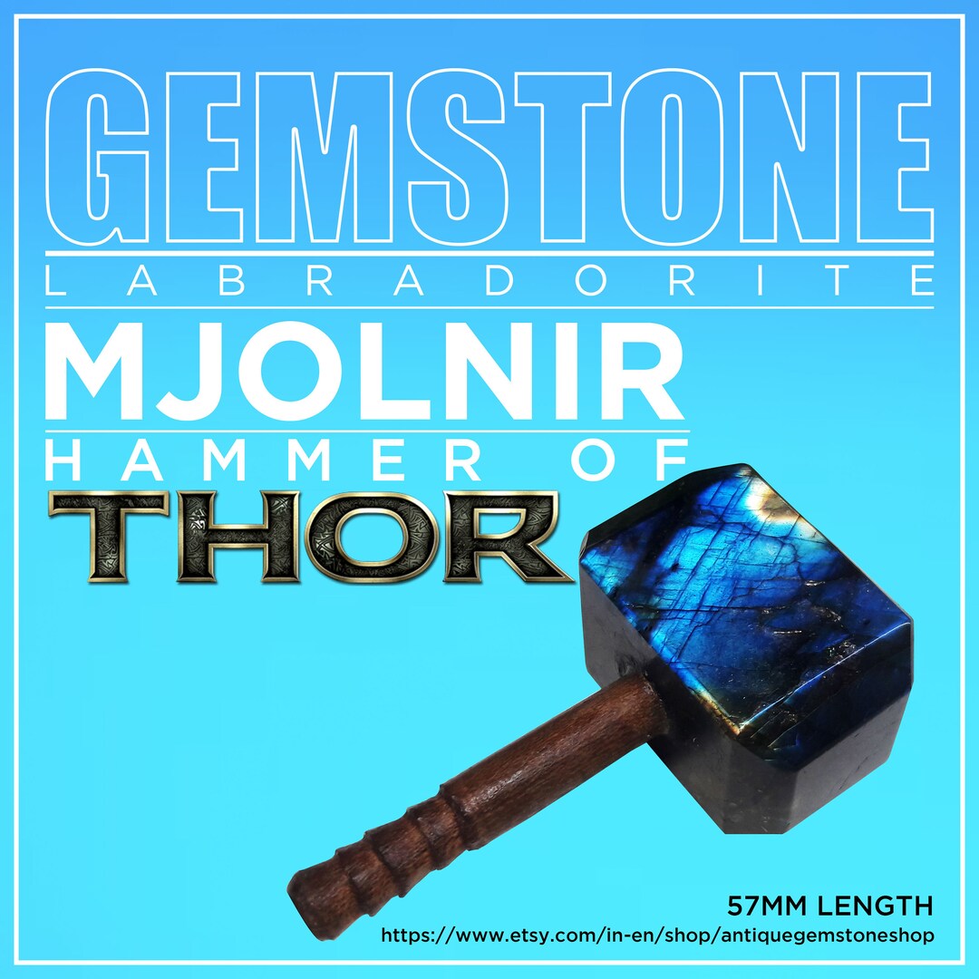 Labradorite Gemstone Mjolnir Thor Toy Labradorite Thor's Hammer Stone ...