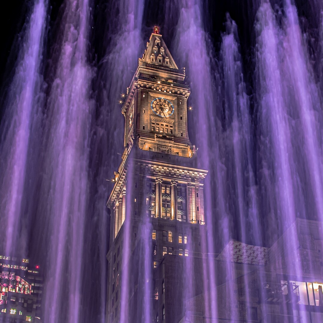 PHOTO | Custom House Tower at Night | Paper, Canvas & Foam Board Prints ...