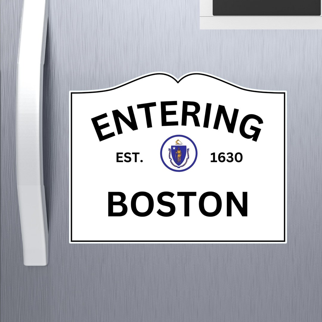 MAGNET Entering Boston Street Sign Magnet 3x2.5 - Etsy