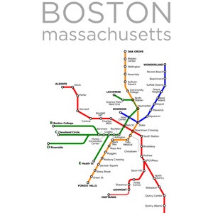 POSTER | MBTA Subway Map Poster, Print, Canvas, Foam Board - Etsy